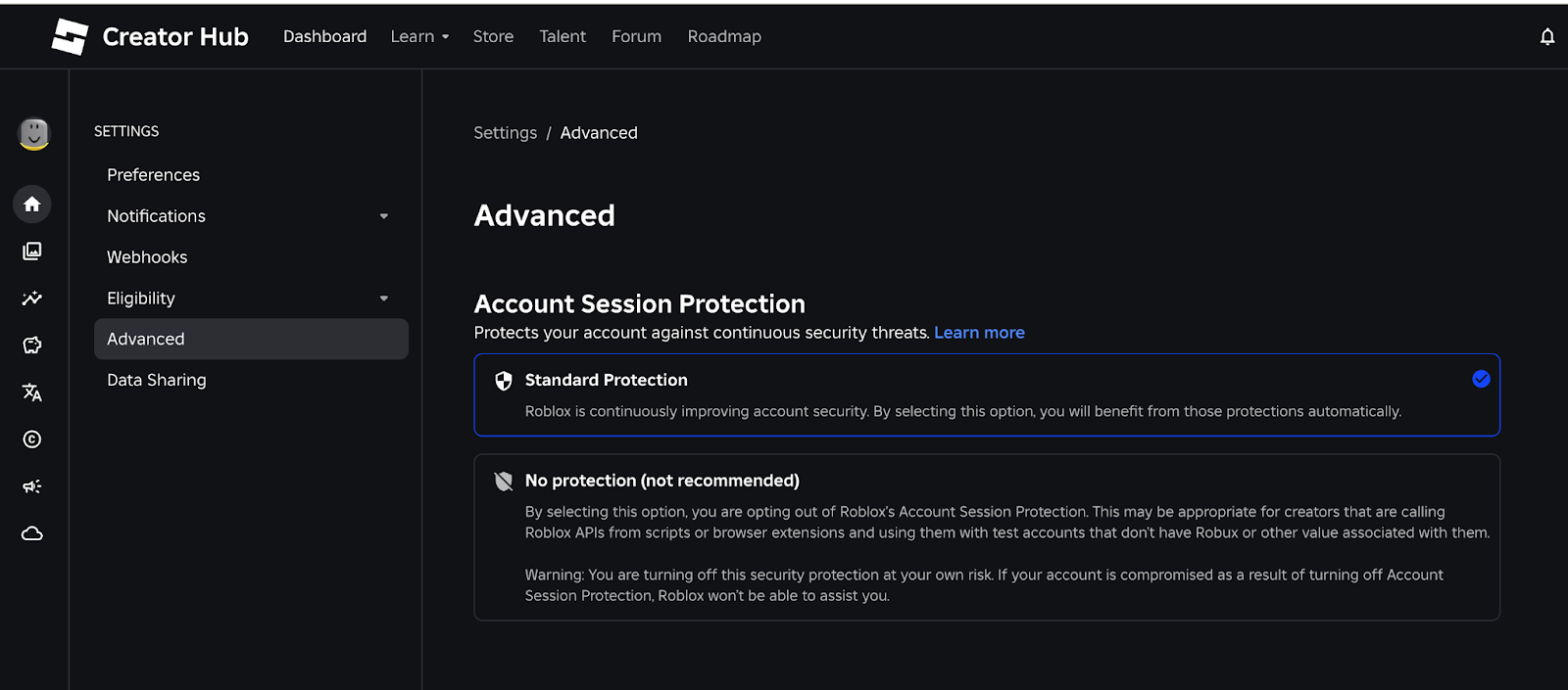 Account Session Protection – Roblox-ondersteuning